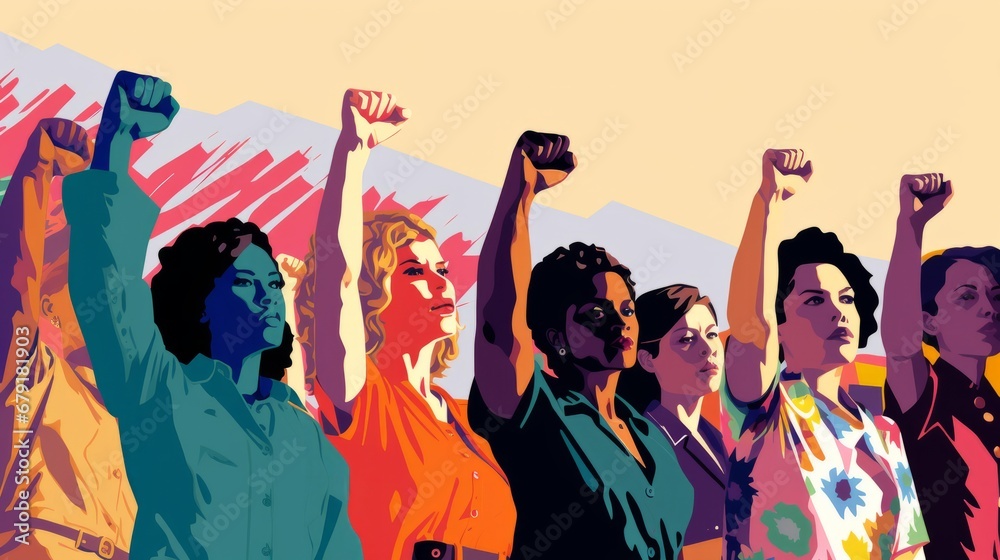 Women's Equality Day art banner poster., Illustration of female ...