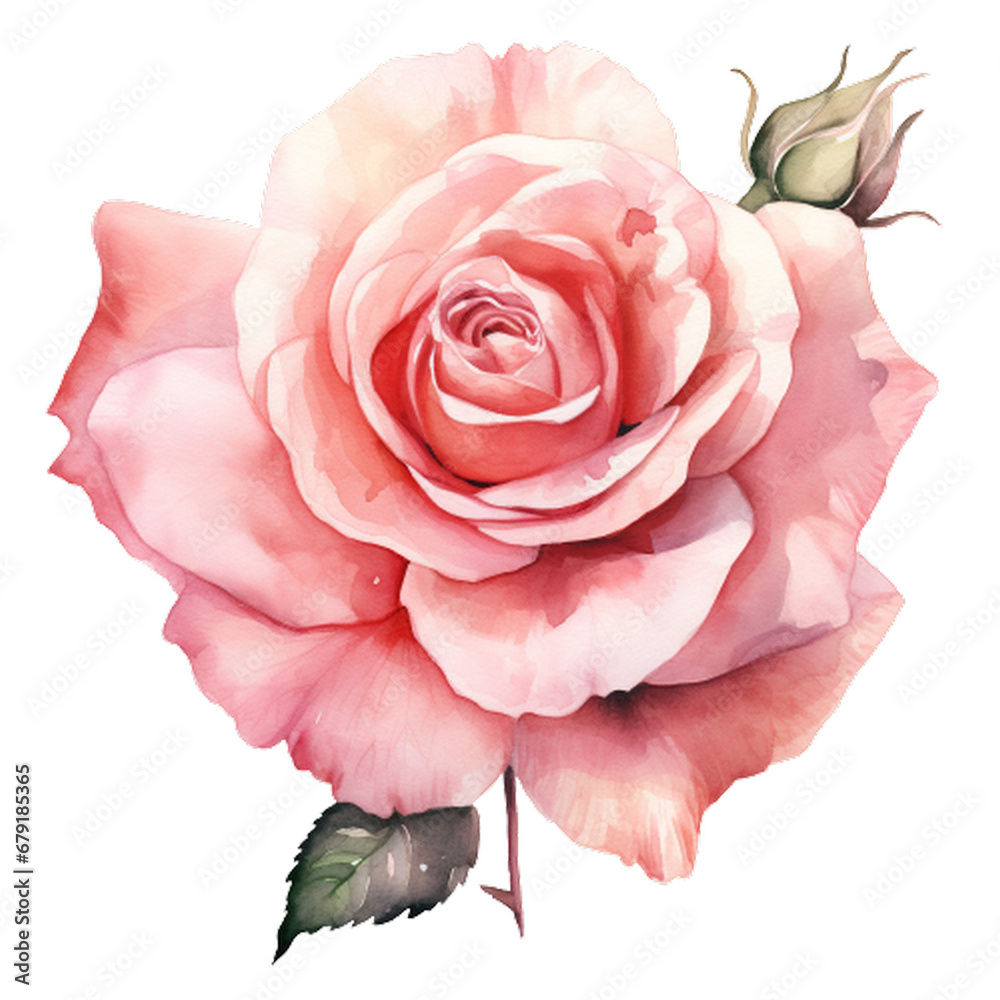 Painted Petals Watercolor Blush Rose Clipart, Watercolor floral border ...