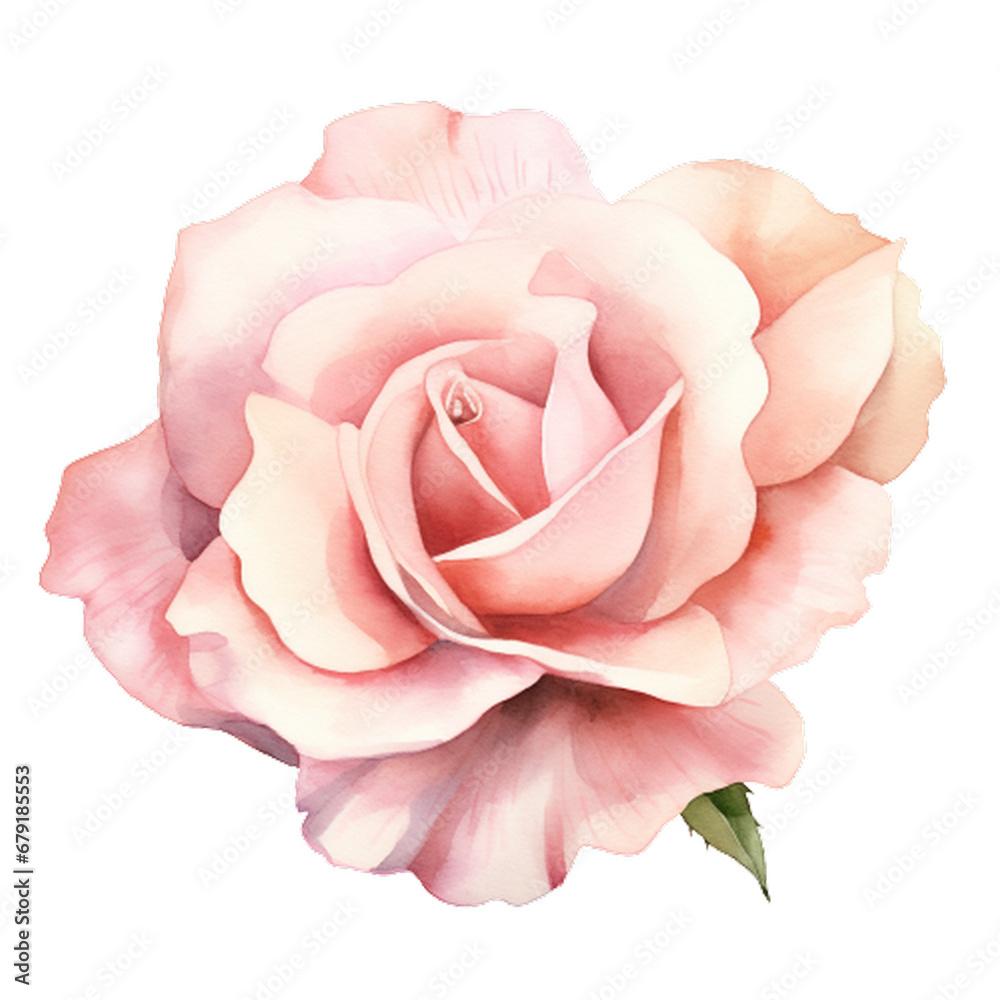 Painted Petals Watercolor Blush Rose Clipart, Watercolor floral border ...