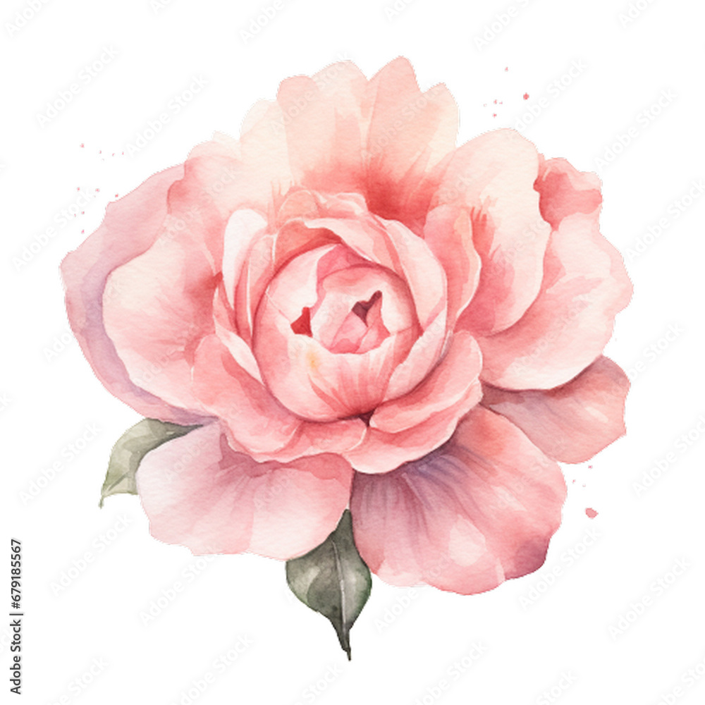 Painted Petals Watercolor Blush Rose Clipart, Watercolor floral border ...