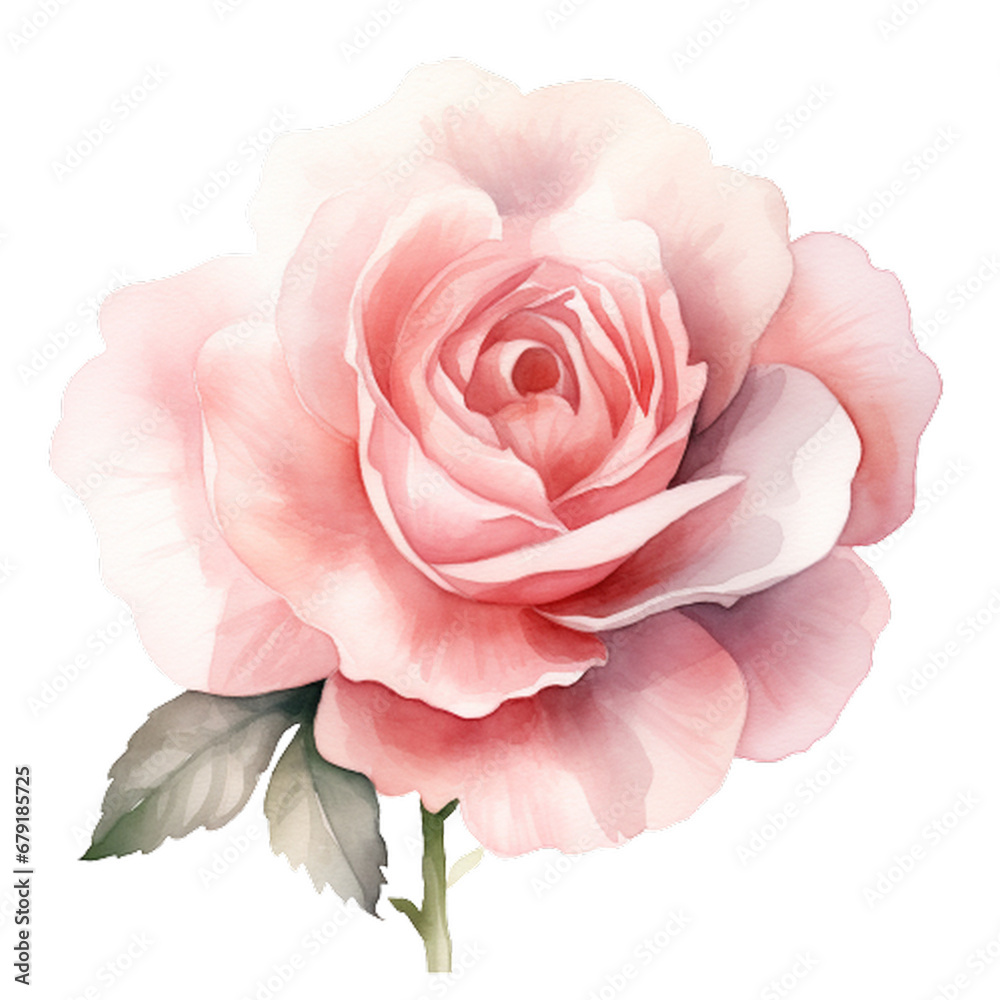 Painted Petals Watercolor Blush Rose Clipart, Watercolor floral border ...