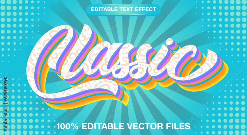 Classic text effect Template with editable vintage and retro text style ...