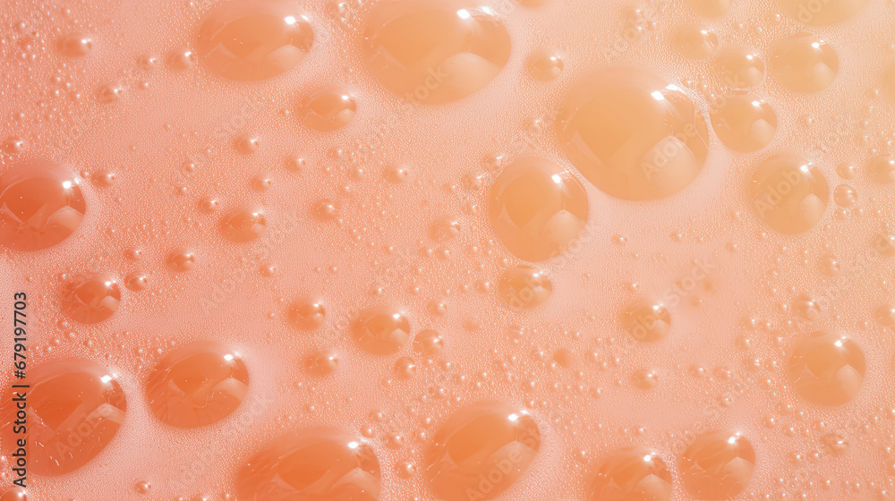 Transparent orange liquid colored clear water surface texture with ...