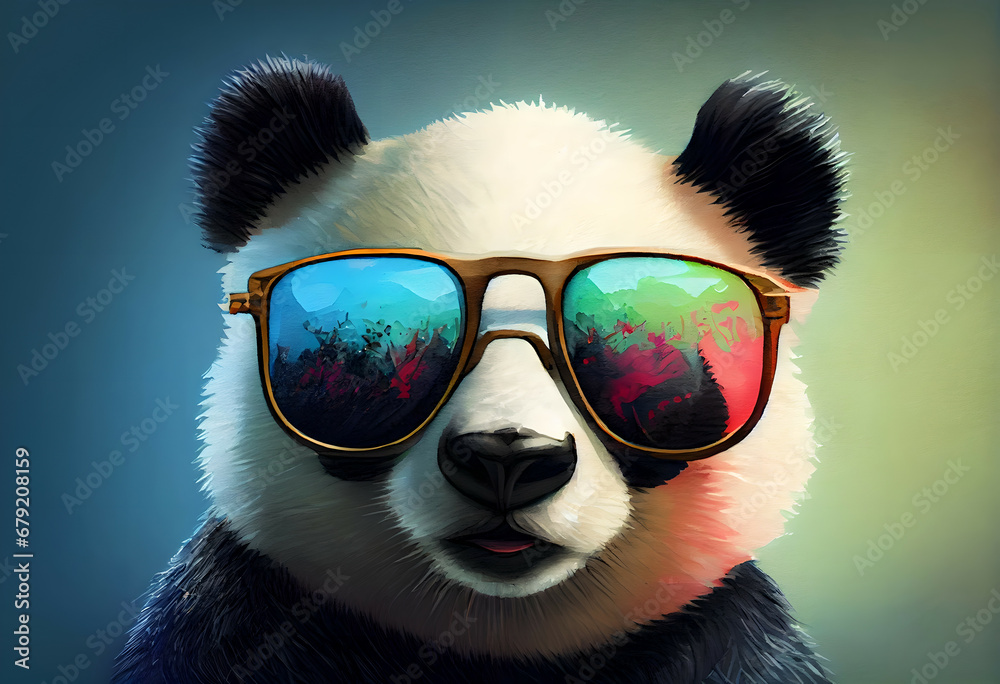 Baby Panda Looking Adorably in Front. Cool panda with glasses ...