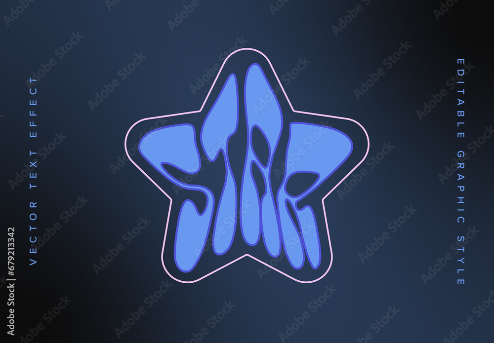 Star Shaped Warped Text Effect Mockup Stock Template | Adobe Stock