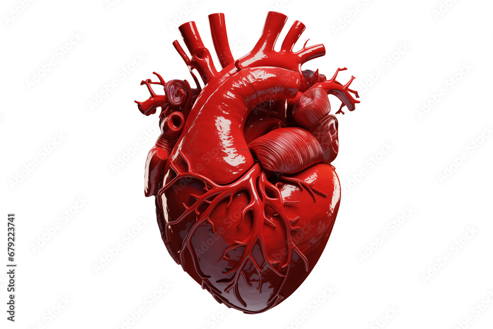 Human heart model, arteries and veins, cardiovascular disease, heart ...
