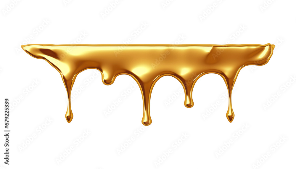 melted gold dripping isolated on transparent background cutout Stock ...