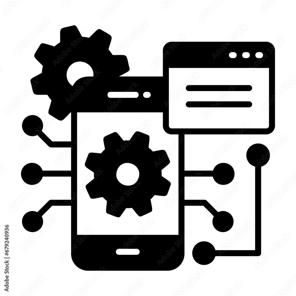 integrate with machine learning api concept,Data sharing interaction vector icon design ...