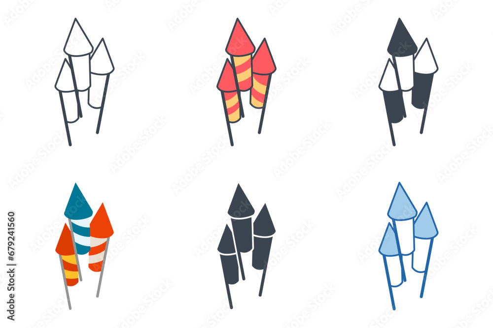 Fireworks icon collection with different styles. Firework icon symbol ...