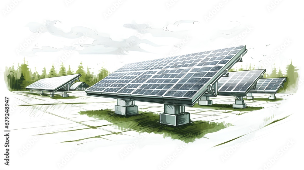 A conceptual illustration of a large scale solar panel farm project ...