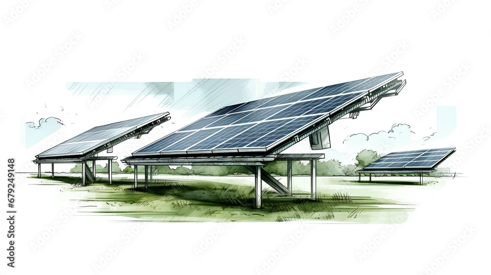 An intricate blueprint design of a largescale solar panel farm project ...