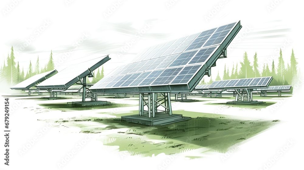 A conceptual illustration of a large scale solar panel farm project ...