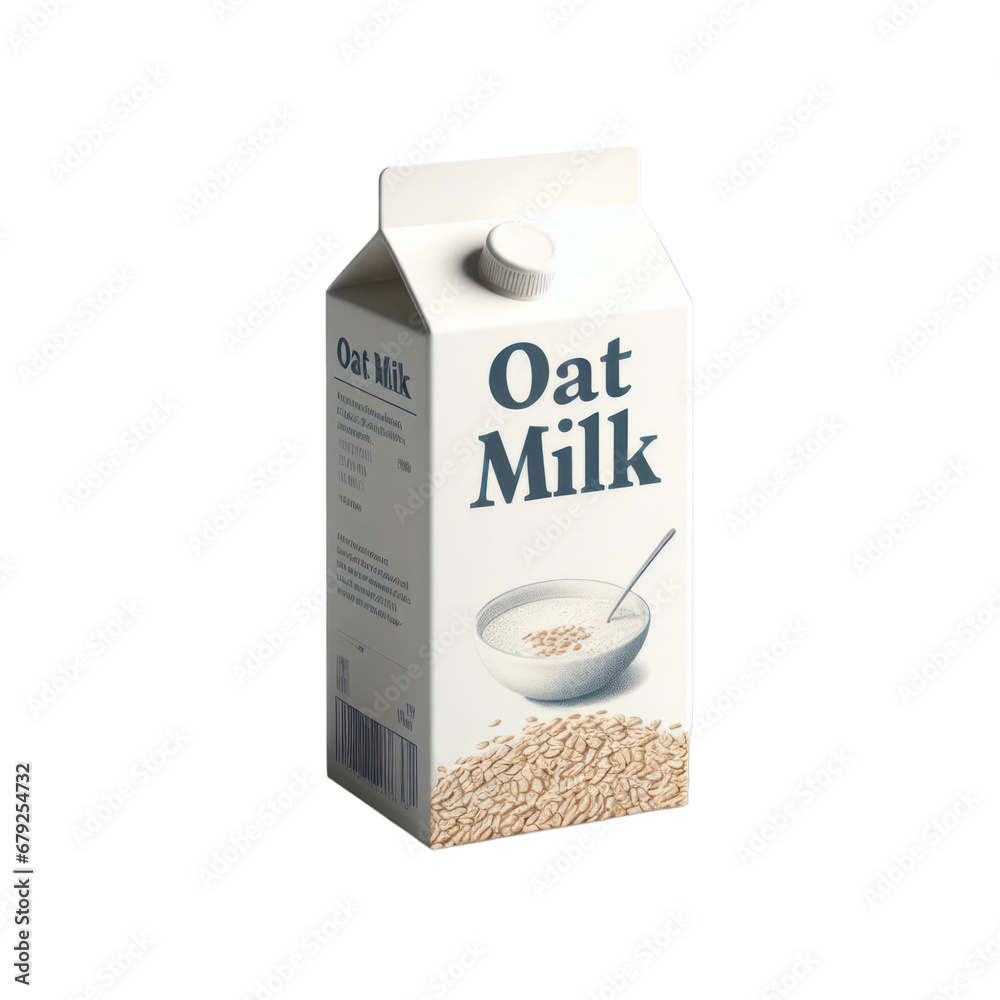 Oat milk carton box isolated on white transparent background, PNG Stock ...