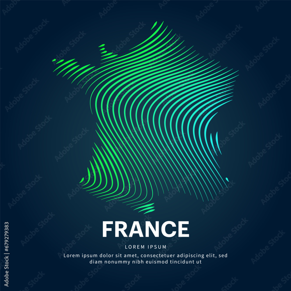 simple logo map of France Abstract line art France map Logotype concept ...