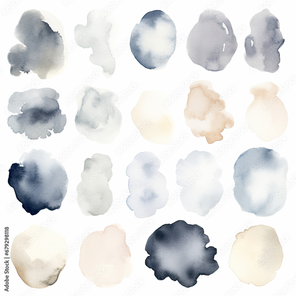Colorful Abstract Watercolor Clipart Texture Set On White Background ...