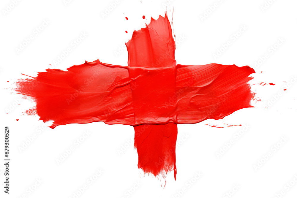 Liquid red splash Color design Stroke as a medical blood cross ...