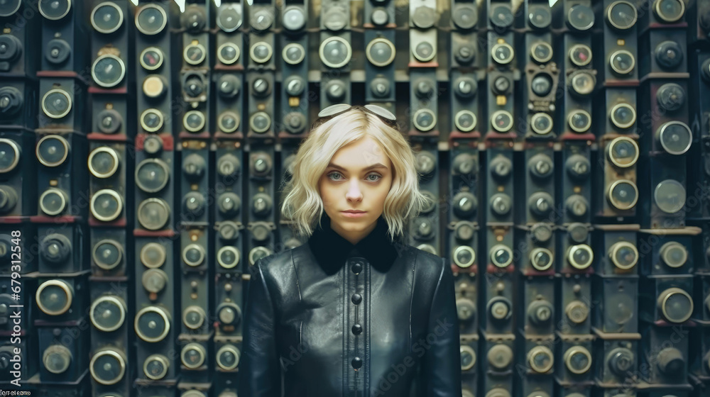 a solitary figure juxtaposed against the archives of time: in a ...