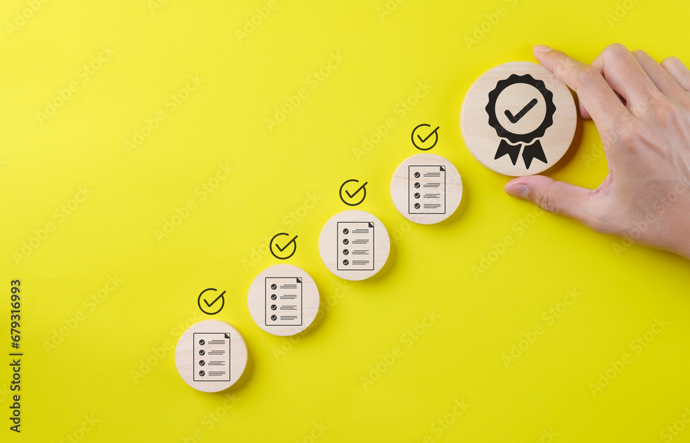 Quality certificate concept. quality assurance service guarantee ...