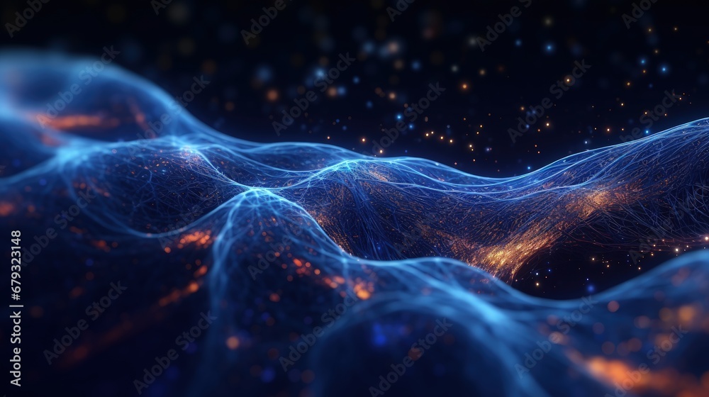 Data flow, informational infinity. Digital footprint, data collection ...