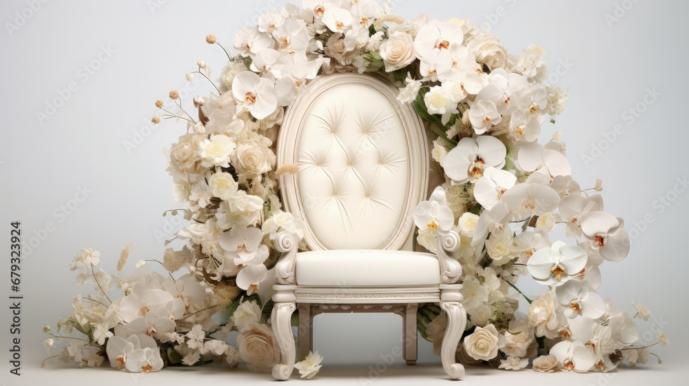 Orthodox Hasidic Jewish wedding bride chair with flowers for ...