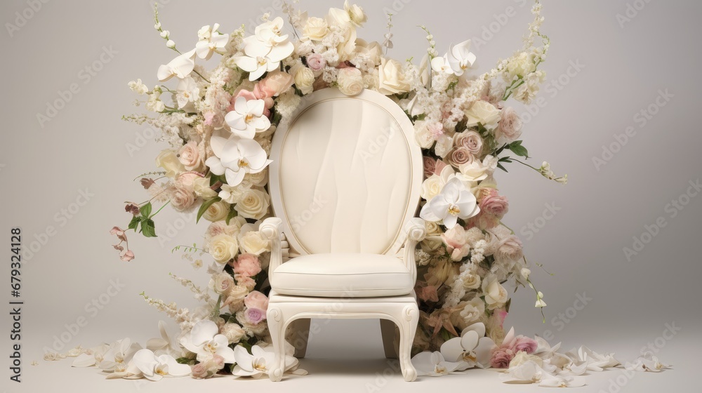 Orthodox Hasidic Jewish wedding bride chair with flowers for ...