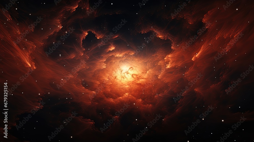 360 degree interstellar cloud of dust and gas. Space background with ...