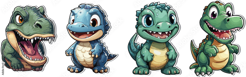 T-Rex Isolated Vector - Cute Dino Clip Art. Embark on a sticker safari ...