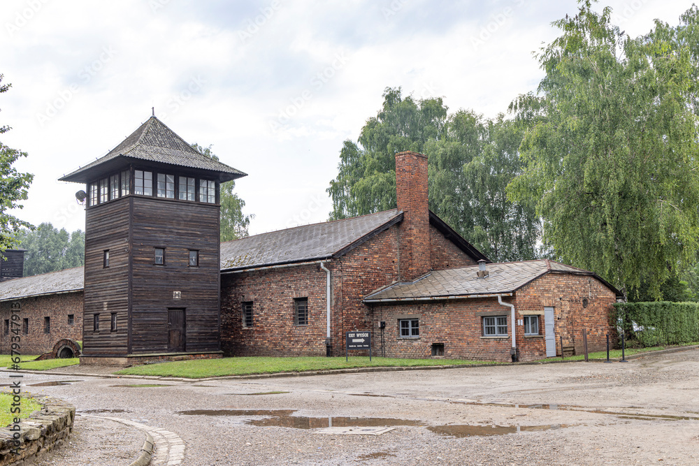 Oswiecim, Poland - July 17, 2023: Watchtower Memorial and museum ...