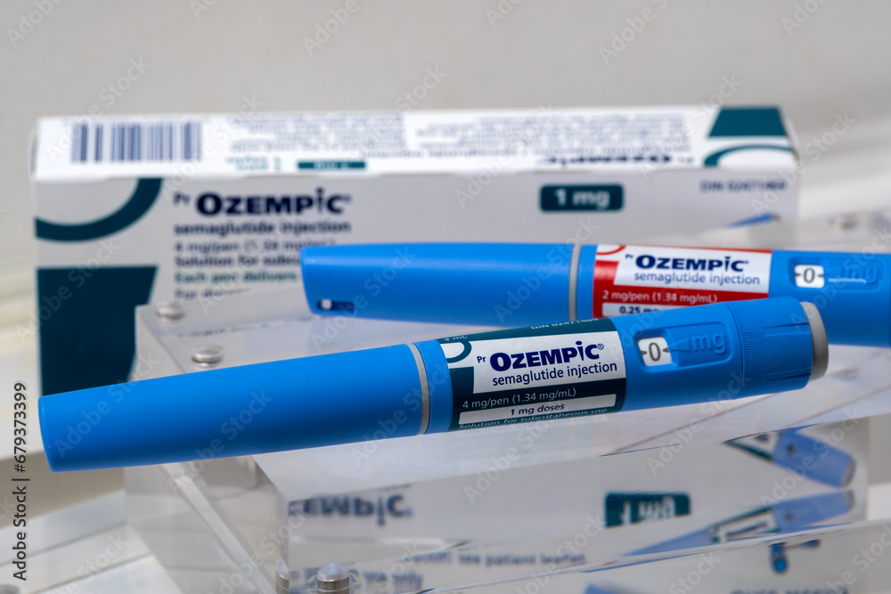 Ozempic semaglutide injection pens and box. Ozempic is a medication for ...