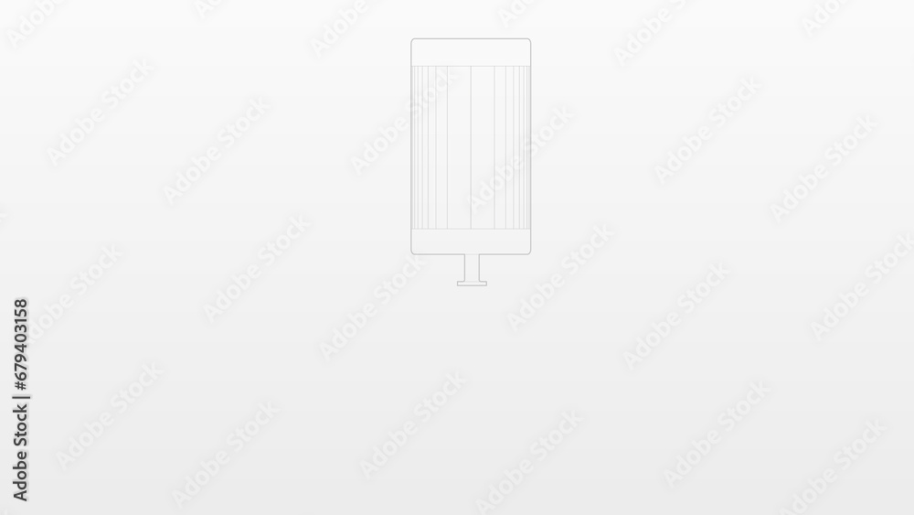 Line drawing showing an industrial induction motor, shaft, and coupling ...