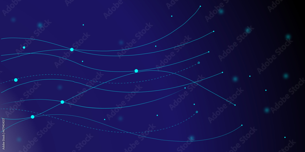 Artificial intelligence and network connection concept with glowing ...