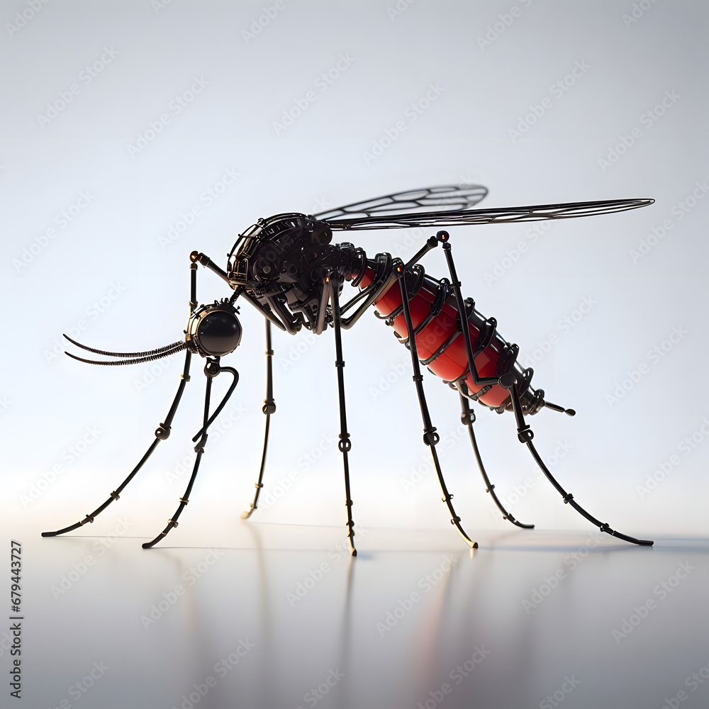 3D Tech Aedes Aegypti Mosquito with Wolbachia Virus. Innovative Concept ...