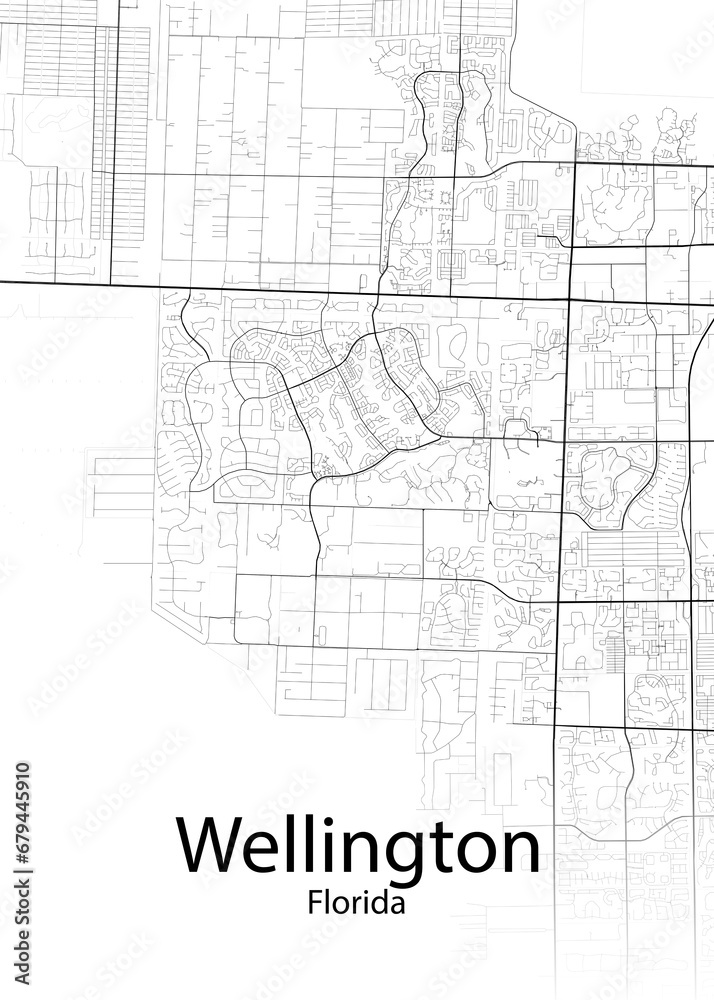 Wellington Florida minimalist map Stock Illustration | Adobe Stock