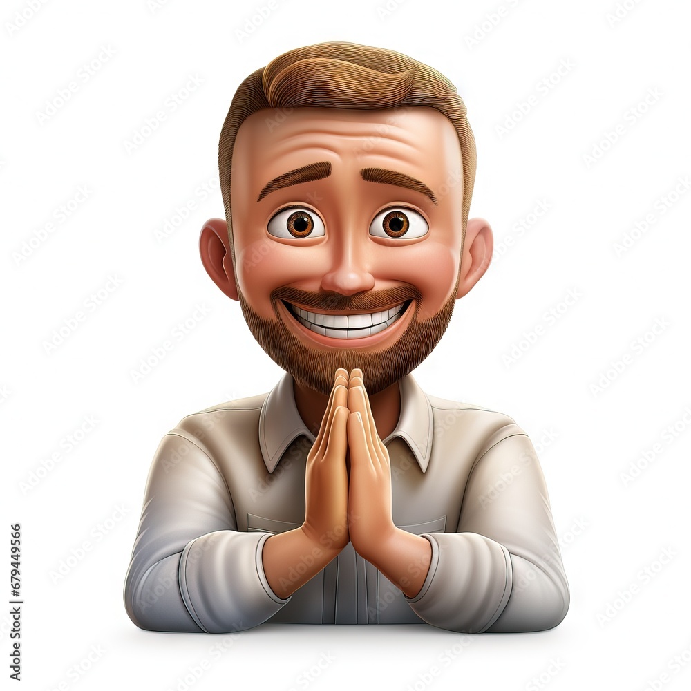 hyper realistic, Smiling Face with Folded Hands Praying Hands emoji ...