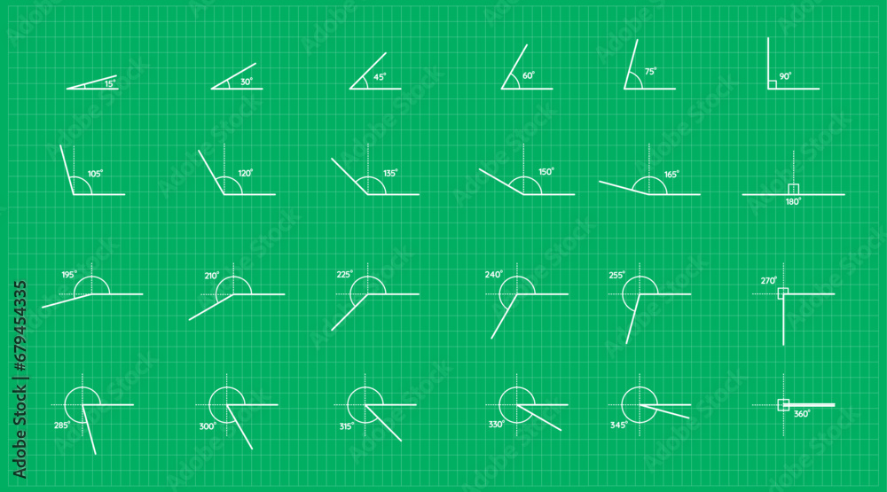Angle With Different Degrees Icon Vector Illustration Obtuse Acute