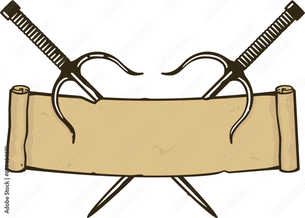 Parchment and Crossed Sais Stock Vector | Adobe Stock