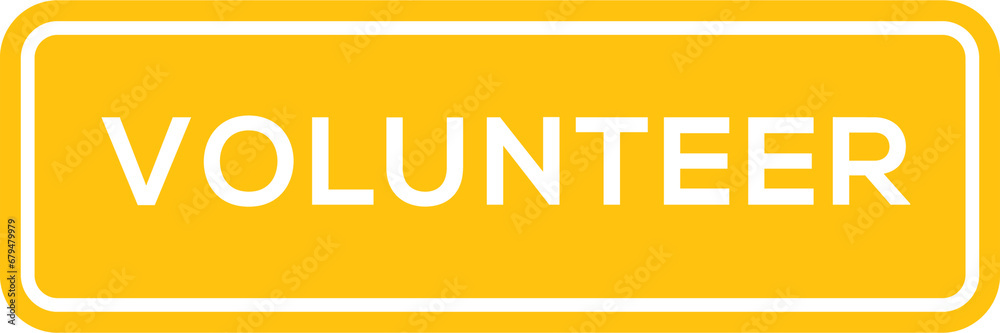 Digital png illustration of yellow badge with volunteer text on ...