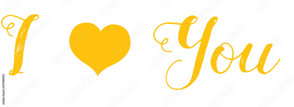 Digital png text of i you and heart on transparent background Stock ...