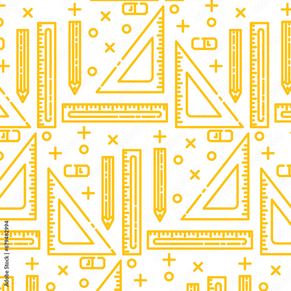 Digital png illustration of yellow pattern of repeated rulers and ...