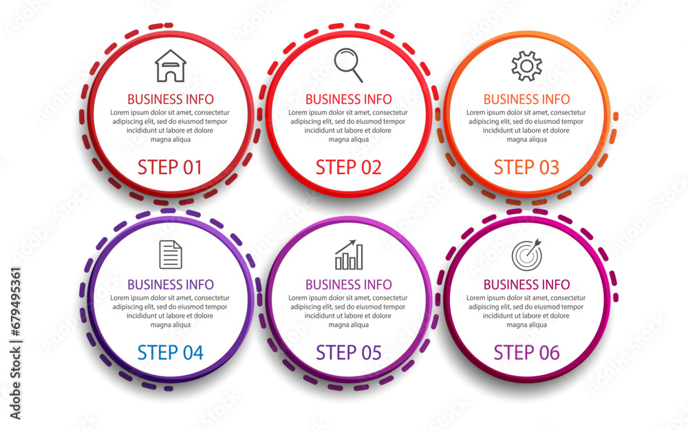 Simple Business Infographic design, vector template with colorful lines ...