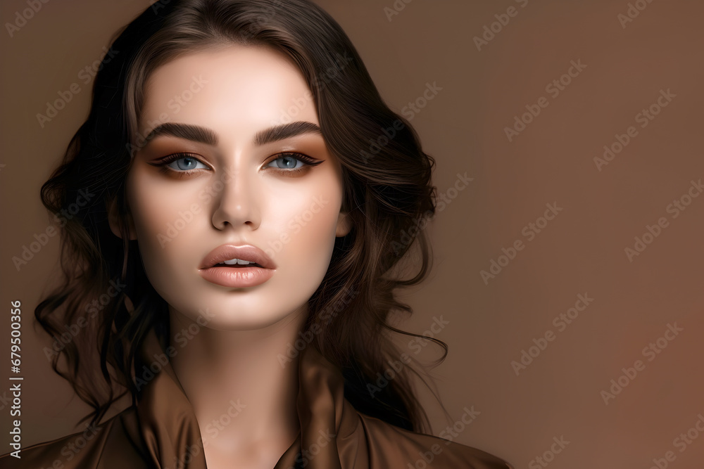 Fashion editorial Concept. Closeup portrait of stunning pretty woman ...