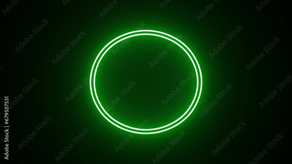 Glowing green and red power button icon neon animation. Neon light ...