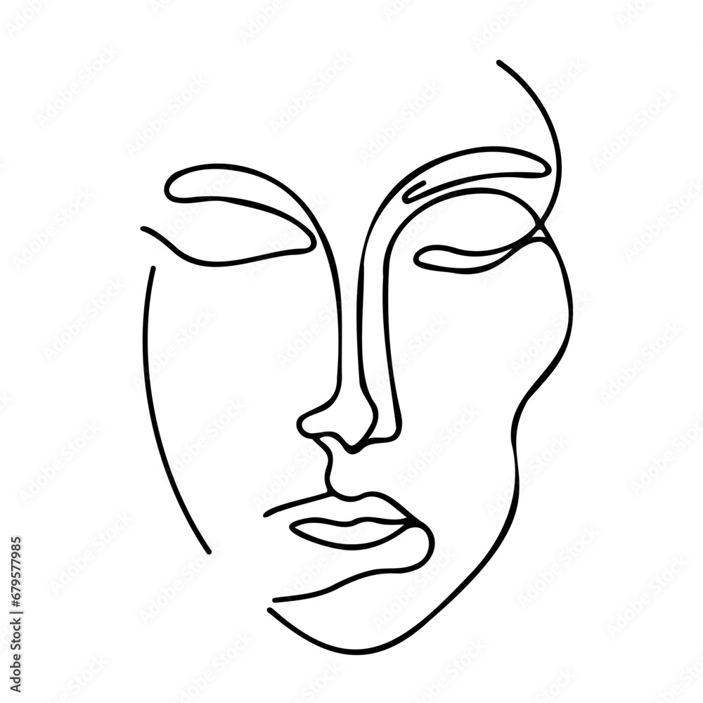 Vector isolated simple minimal graphic contour line drawing abstract ...