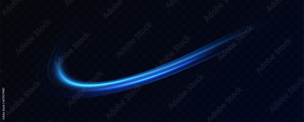 Neon speed lines. Dynamic light motion traces. Light trace wave, trace ...