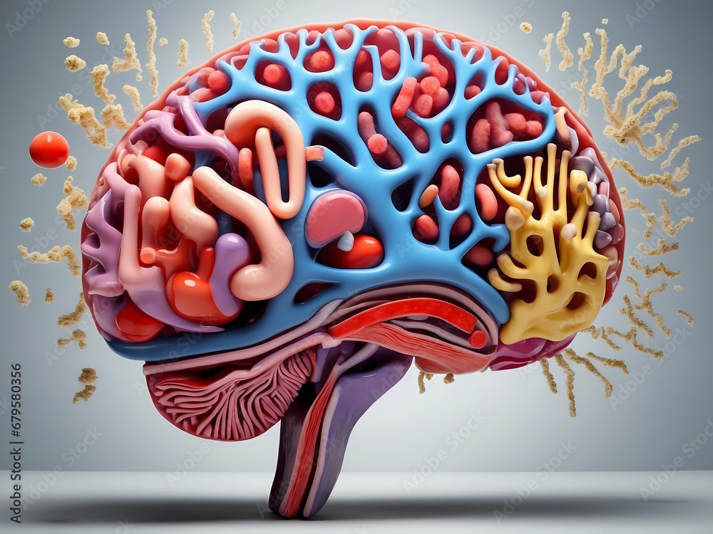 Microscopic illustration of rod-shaped bacteria; model of bacteria ...