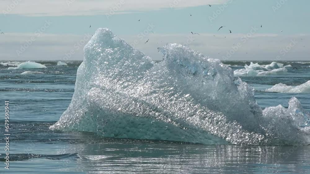 Glaciers and icebergs. Global warming, climate and weather change ...