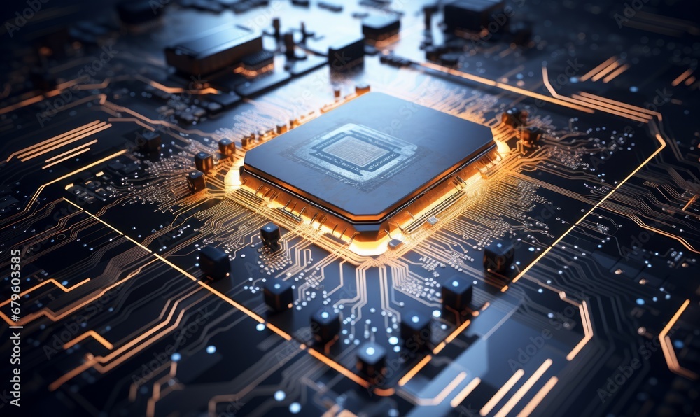 Highly detailed technology texture, AI supercomputer Chrome, insane ...