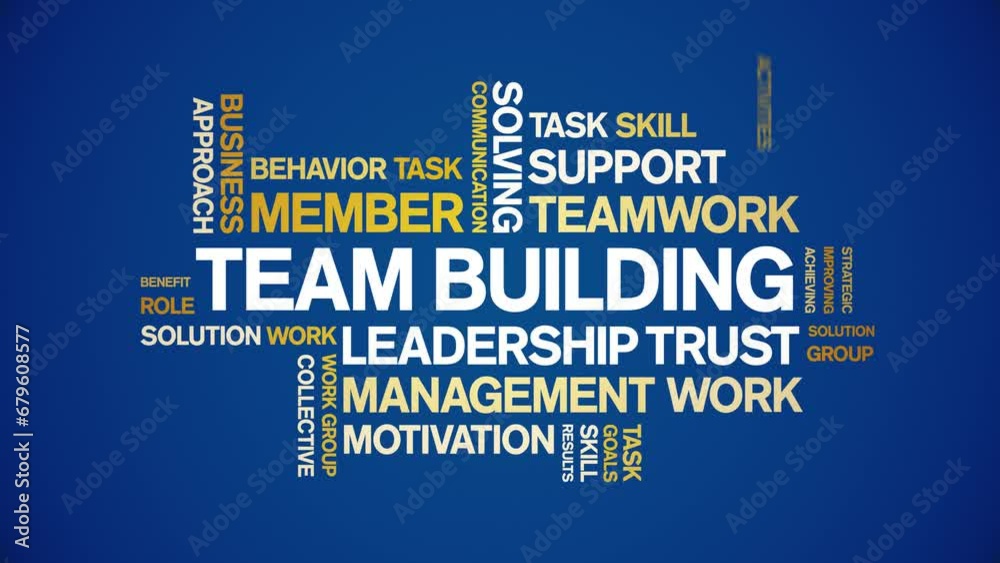 Team Building animated tag word cloud;text design animation kinetic ...