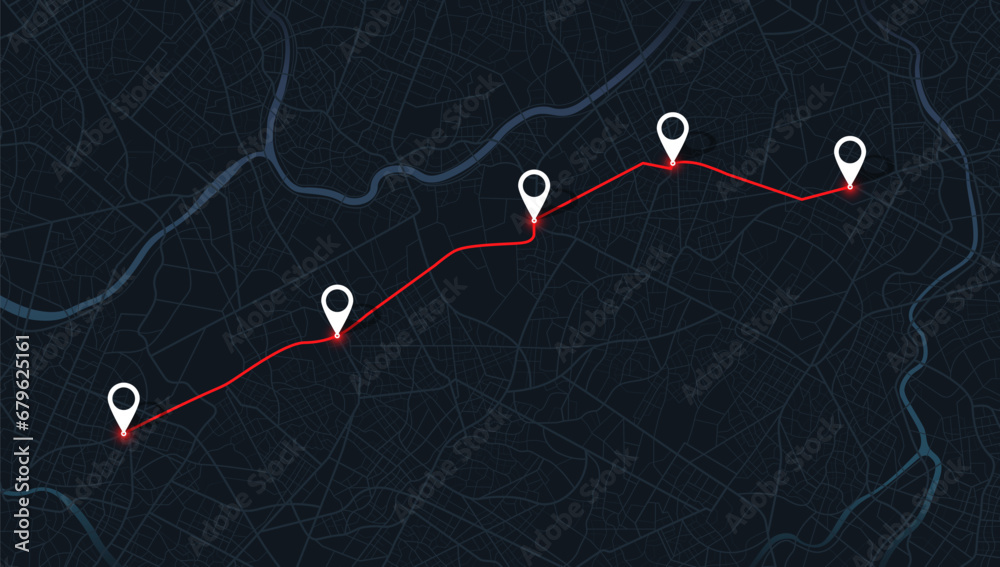 Multiple destinations from home. Gps tracking map. Track navigation ...