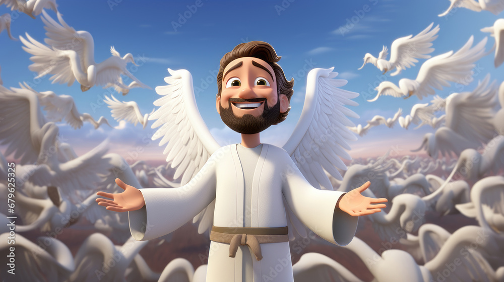 The six pillars of Iman are: belief in angels. Al Iman. Illustration ...